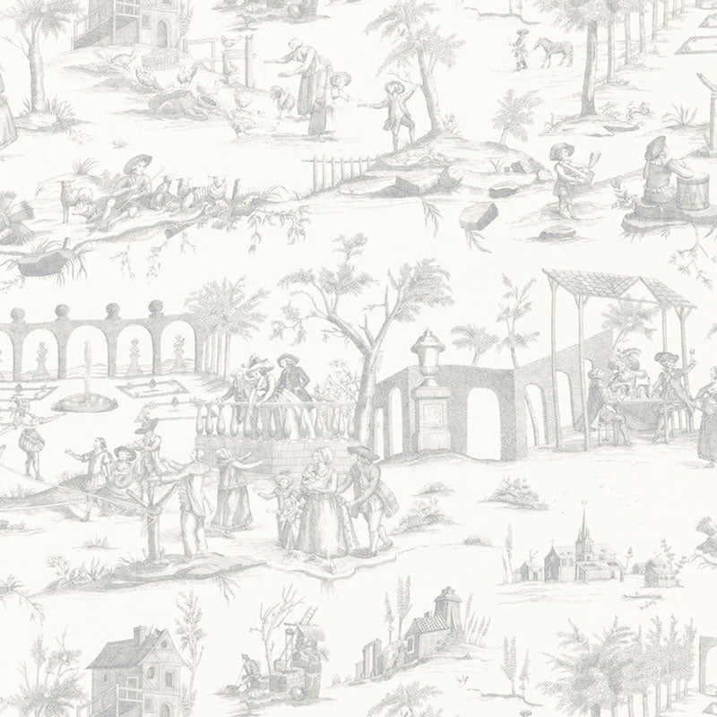 175171 | Siena Toile, Pewter - Schumacher Fabric