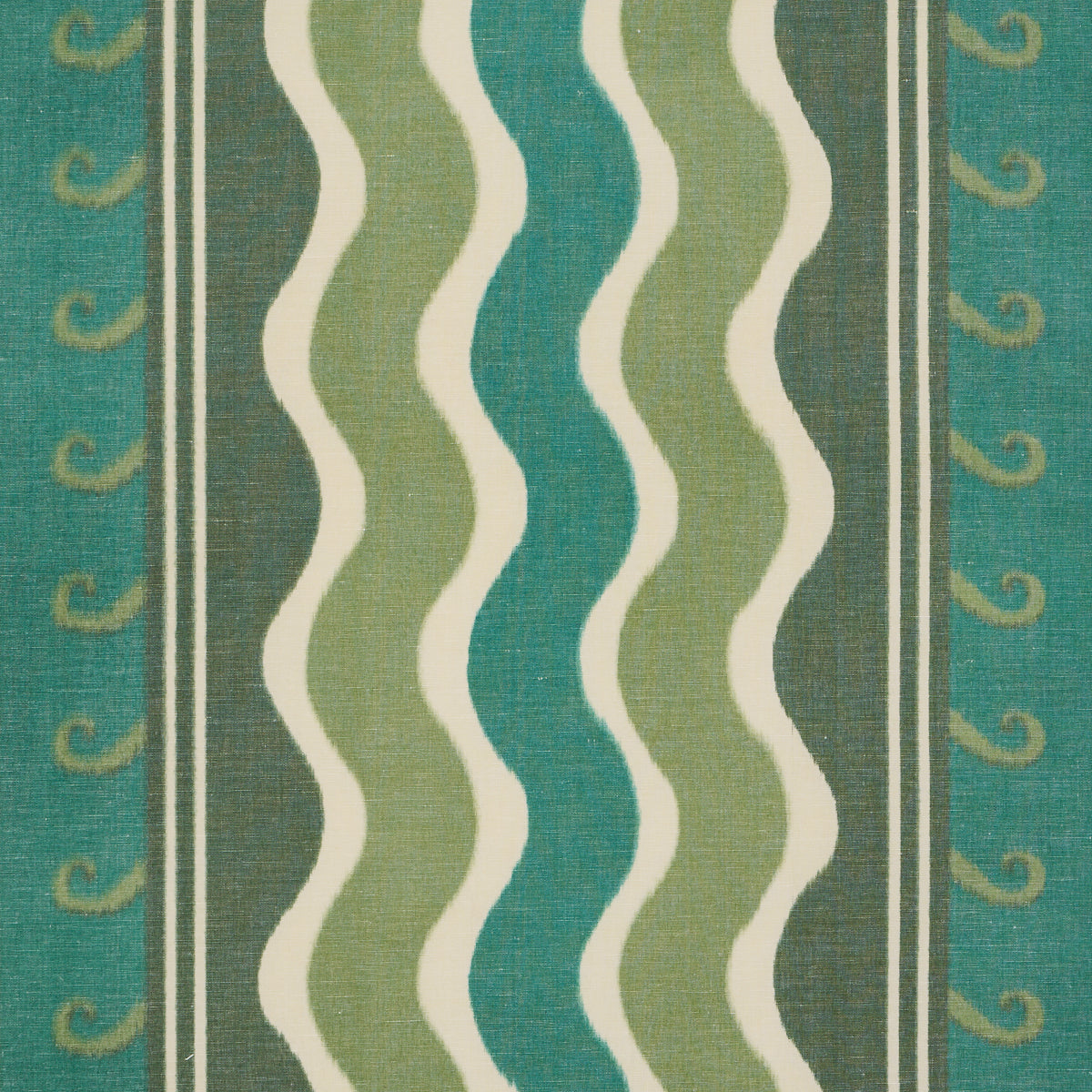 Sample - 182630 | Roman Reverie, Teal & Leaf - Schumacher Fabric