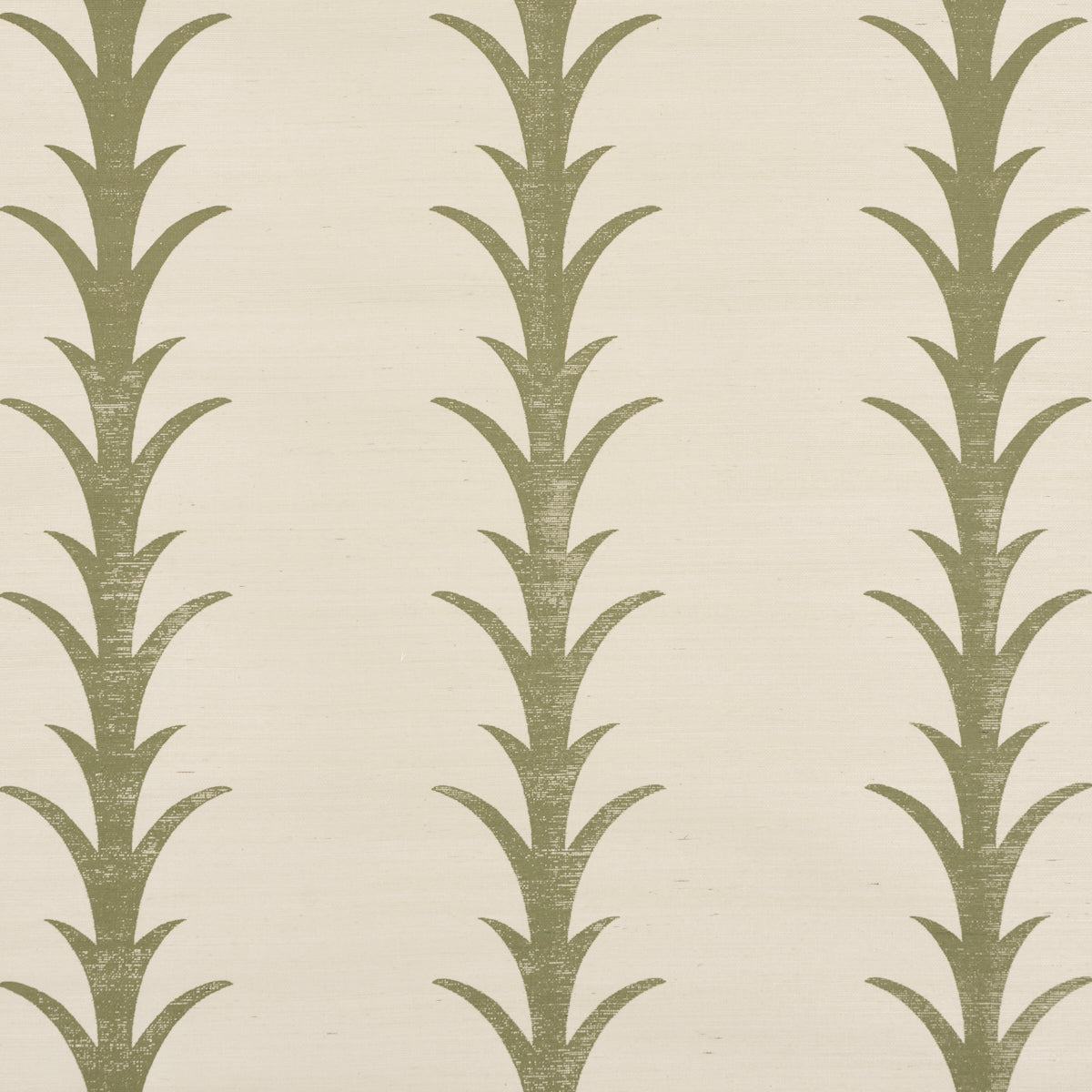 Sample - 5006058 | Acanthus Stripe Sisal, Olive - Schumacher Wallpaper