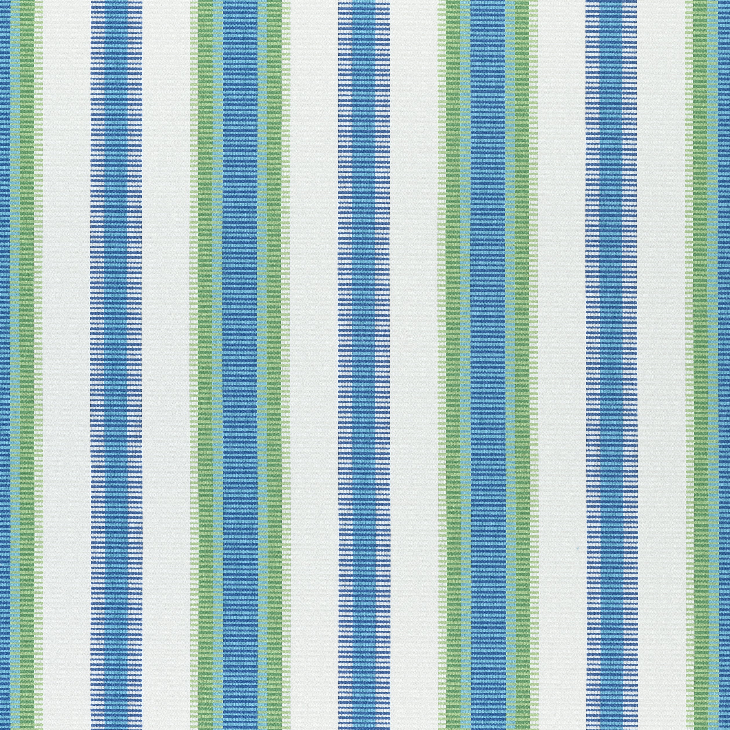 W74670 | Samba Stripe, Royal Blue and Green - Thibaut Fabric