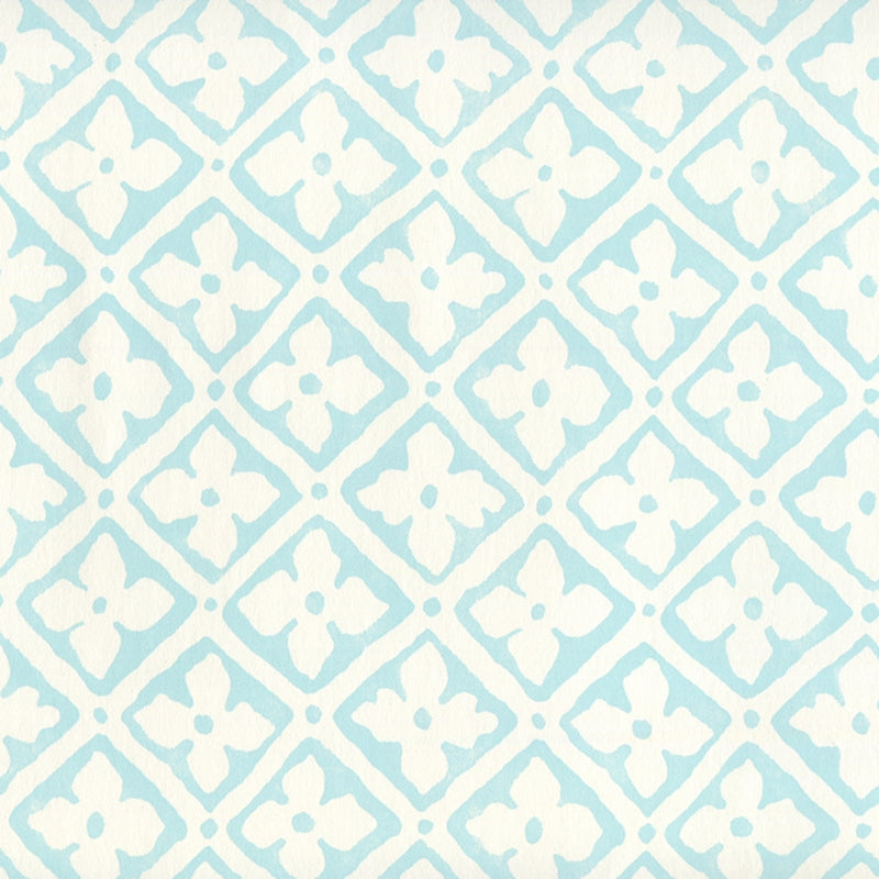 306330W-03 | Puccini, Venice Blue On Almost White - Quadrille Wallpape