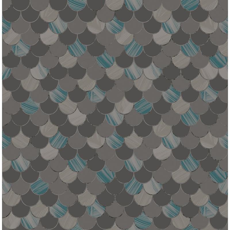 Sample TA20900 Tortuga, Black, Fish Scales by Seabrook Wallpaper