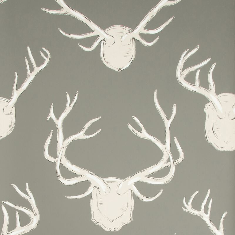 P2017102.11.0 | Antlers Paper Grey Animals - Lee Jofa Wallpaper